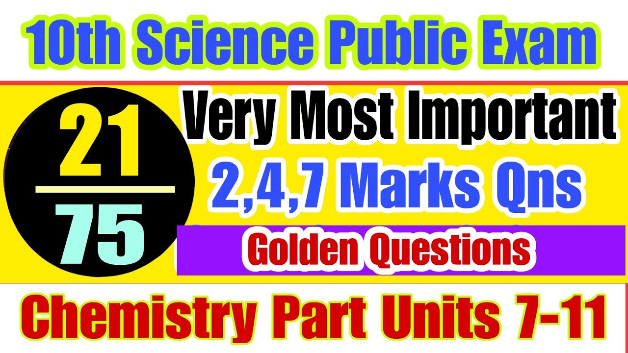 10th Science Public Exam Important Seven Mark Questions|10th Science ...