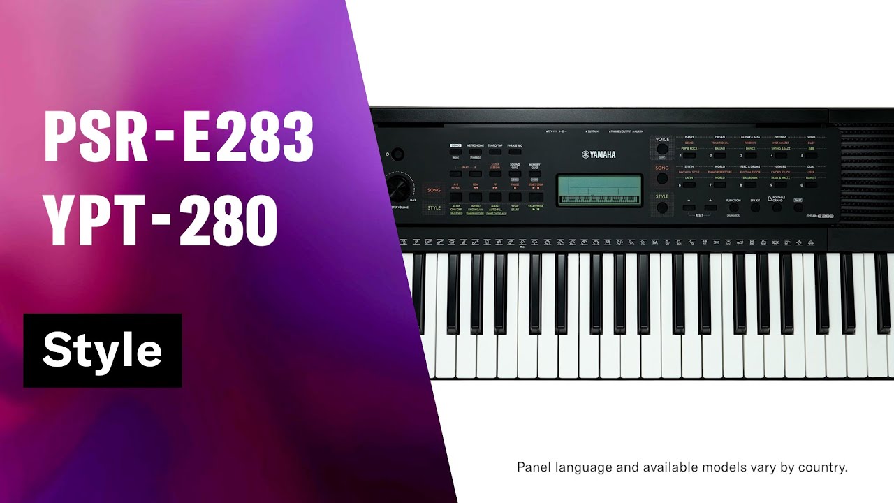 Yamaha Portable Keyboard PSR-E283 / YPT-280 Tutorial Video 7 - Style ...