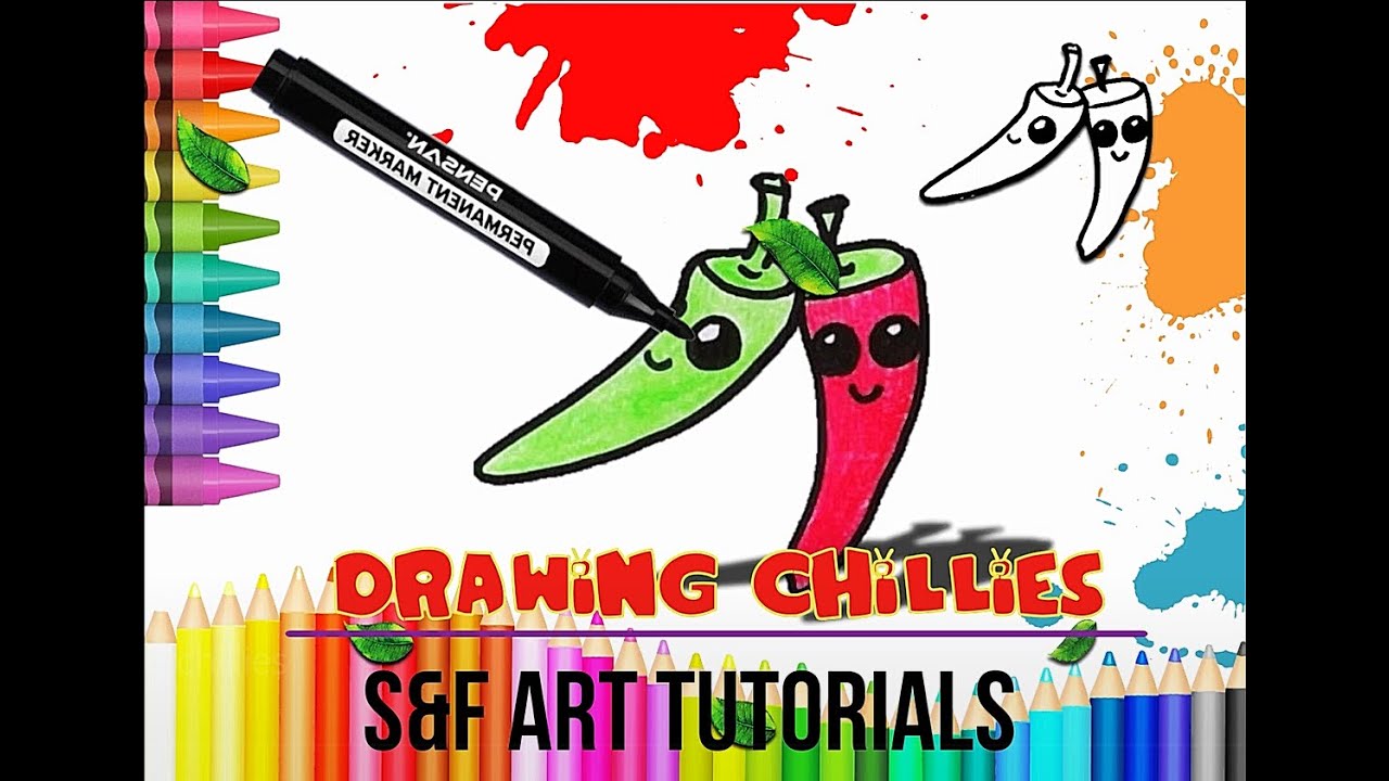 HOW TO DRAW CHILLIES - YouTube