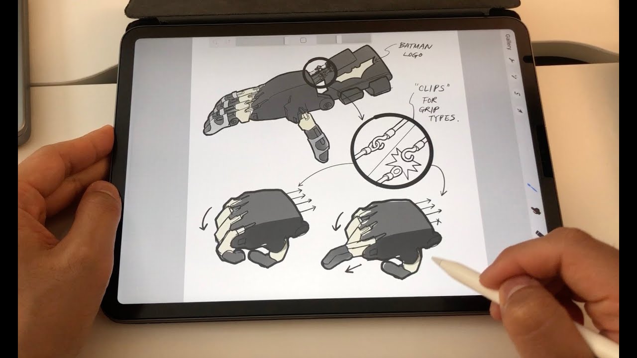 iPad Sketch: Modular Prosthetic Hand Concept - YouTube