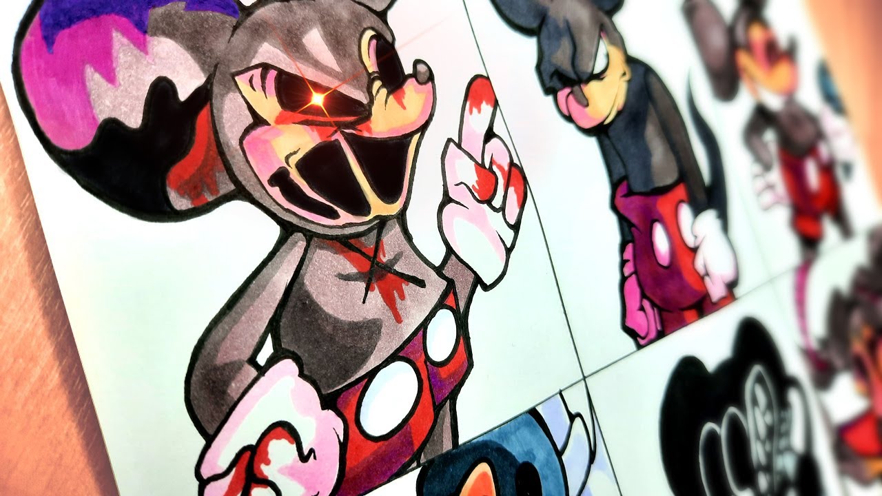 Drawing FNF VS Mouse 2.5 - Mouse.EXE/Marko/Suicide Mouse(FULL WEEK ...