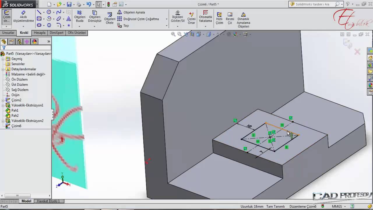 SolidWorks Temel Katı Modelleme Ders - 5 - YouTube