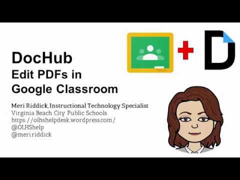 Use DocHub to edit PDFs Assigned in Google Classroom - YouTube