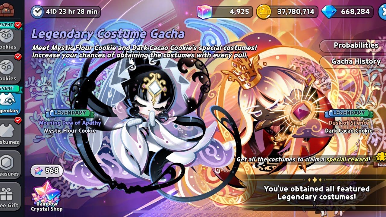 GETTING MYSTIC FLOUR AND DARK CACAO COOKIE LEGENDARY COSTUMES - YouTube