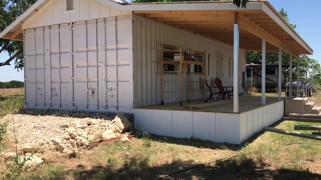 Shipping Containers Home Texas -Skirting Update - YouTube