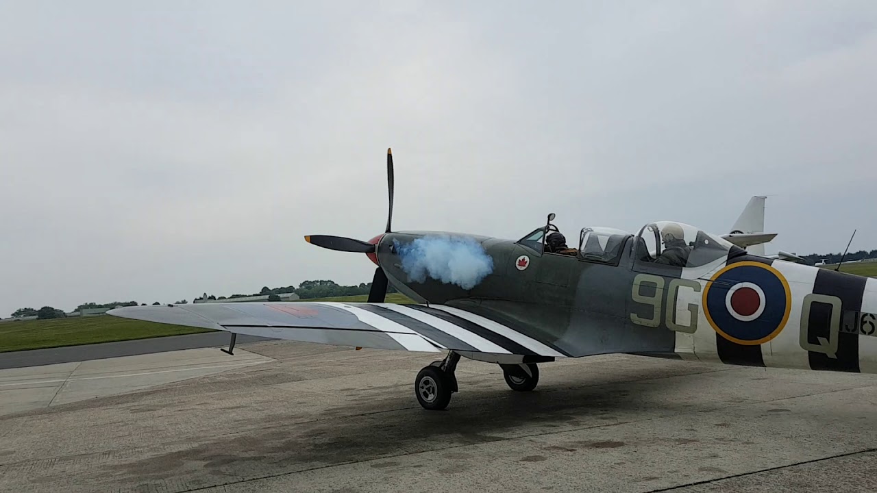 2 seater spitfire engine start-up - YouTube