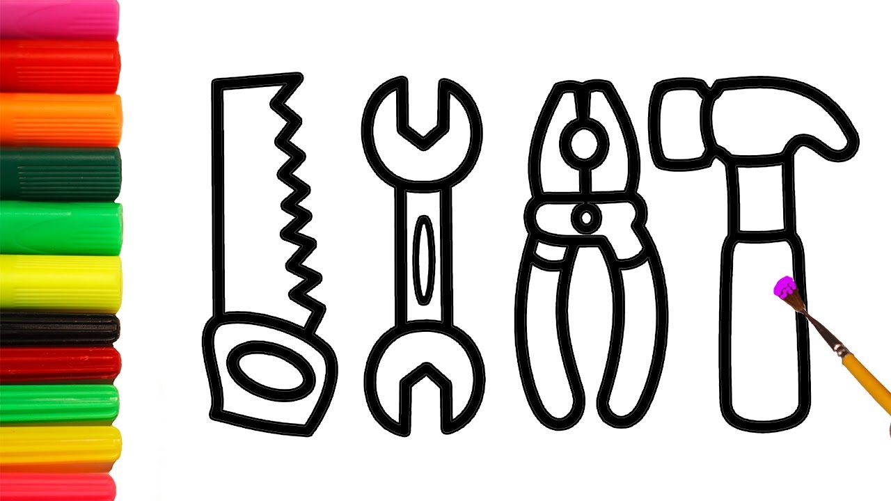 How to draw tools and color? Drawing beautiful tools is easy for ...