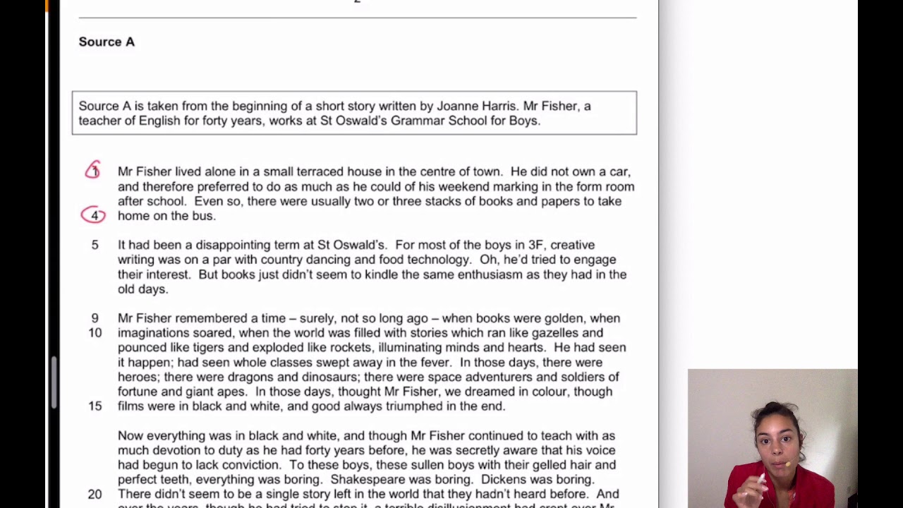 GCSE AQA | English Language | Paper 1: Question 1 - How to select the ...