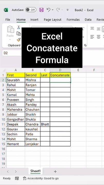Concatenate | Excel Formula | Gyan Academy #shorts - YouTube