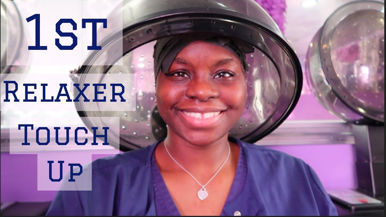 My Salon Relaxer Routine | 1st Relaxer Touch Up - YouTube