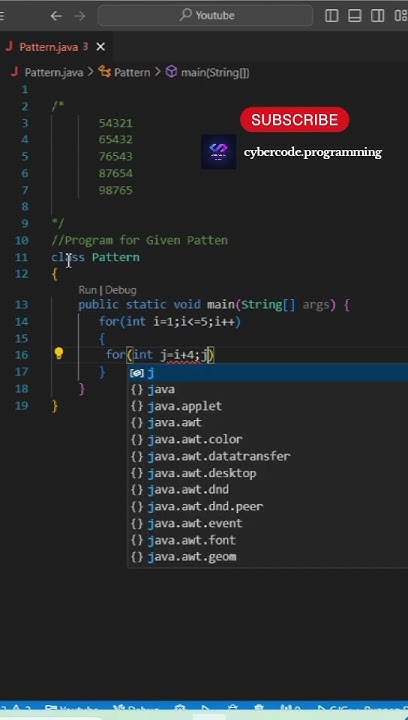 Pattern Coding Cybercode Java Trending Javacoding Youtube