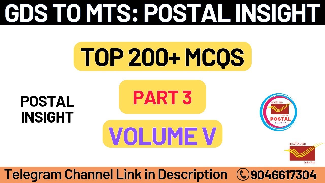 Part 3 of 200+ Important 2025 GDS to MTS Volume 5 MCQs with answers ...