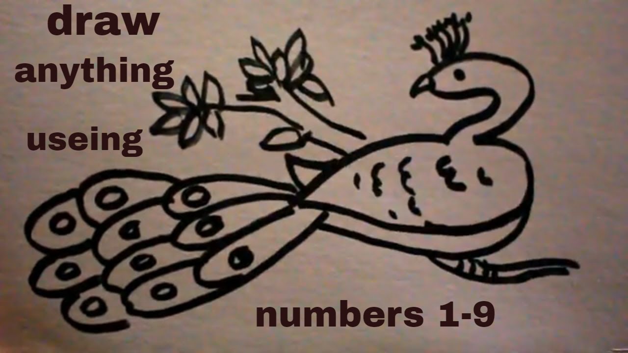 How TO Draw anything from numbers/easy 9 drawing from numbers 1-9 - YouTube