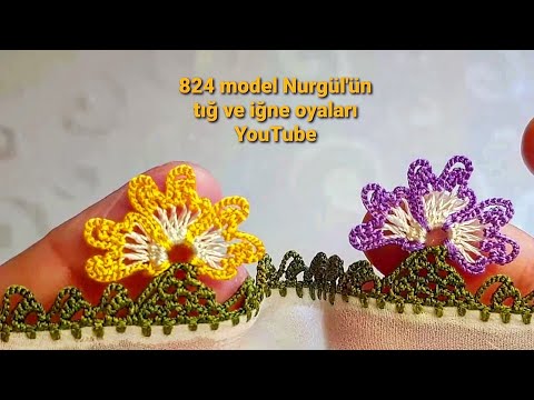 #crochet#puntillas#handmade# 824 İĞNEDEN TIĞA KALP GÖRÜNÜMLÜ YONCA MODELİ TIĞ OYASI