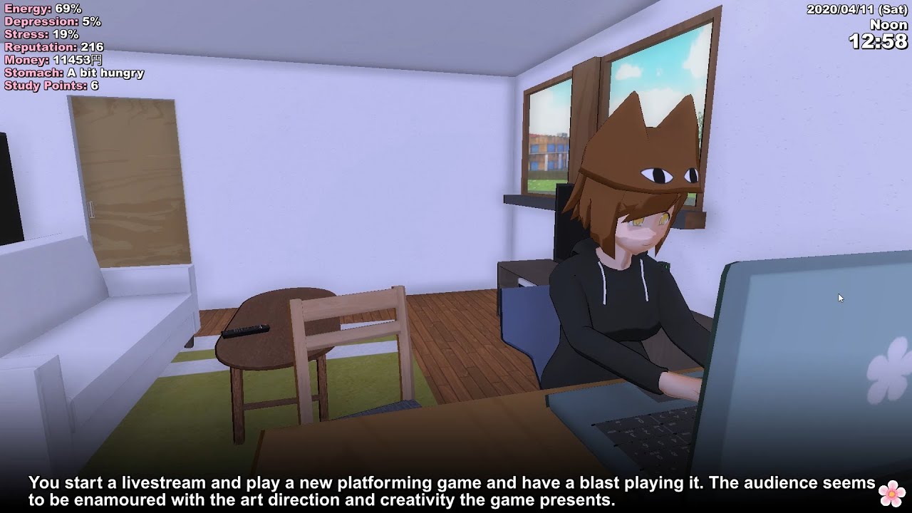 Daigaku Gurashi V1.07 Gameplay | Day 5: Time for myself | Debu Neko ...