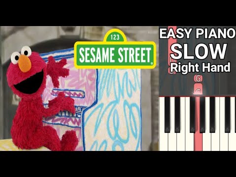 Sesame Street: Elmo's Song (SLOW) Right Hand Easy Piano Tutorial - YouTube