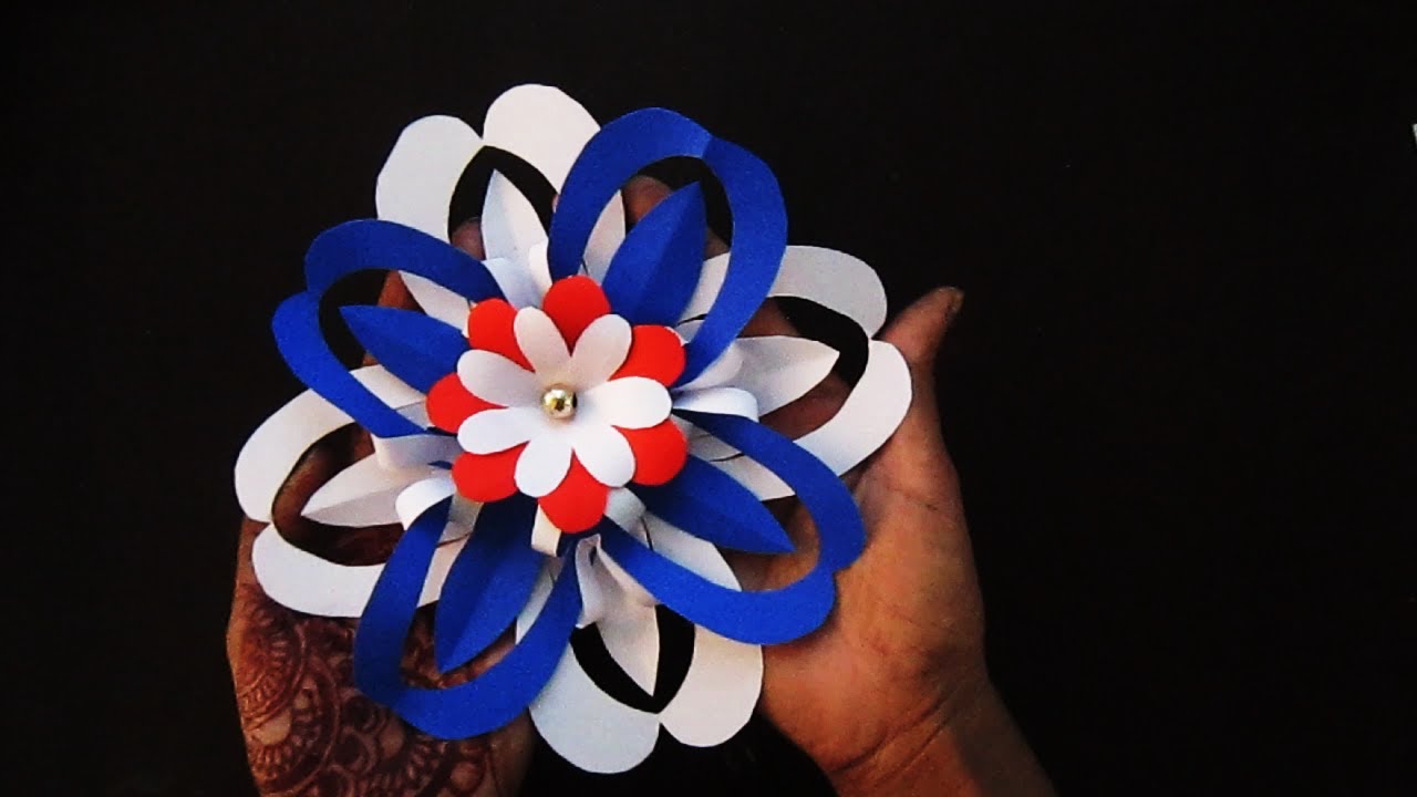 DIY: How to make beautiful cutting flower with paper - YouTube