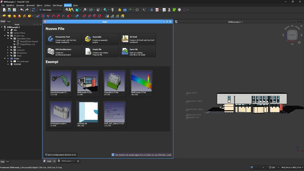 FREECAD - Lezione 01 - Interfaccia, Menu, Pannelli, Preferenze, Imposta Lingua, Navigazione ...