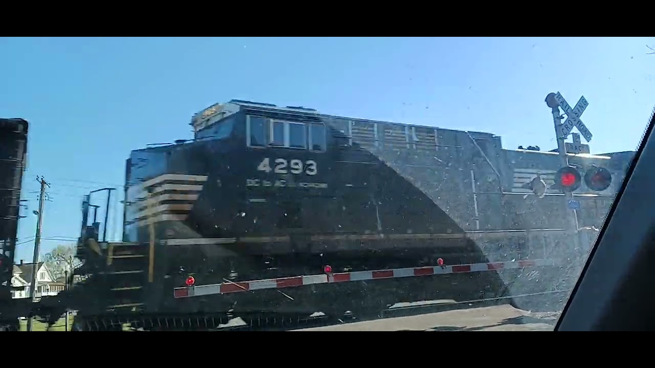 NS loaded coal hopper train crosses south main street - YouTube