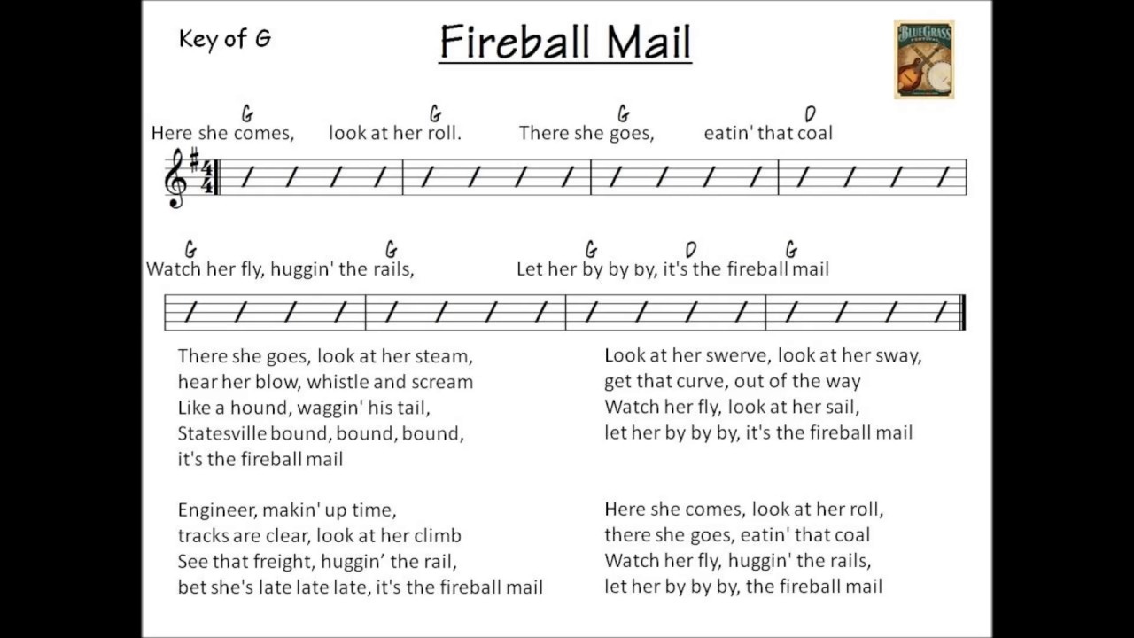 Fireball Mail - bluegrass backing track FAST - YouTube