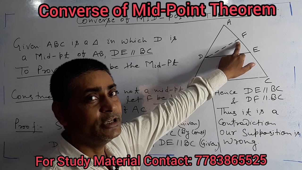 Class-9, Converse of Mid Point Theorem - YouTube