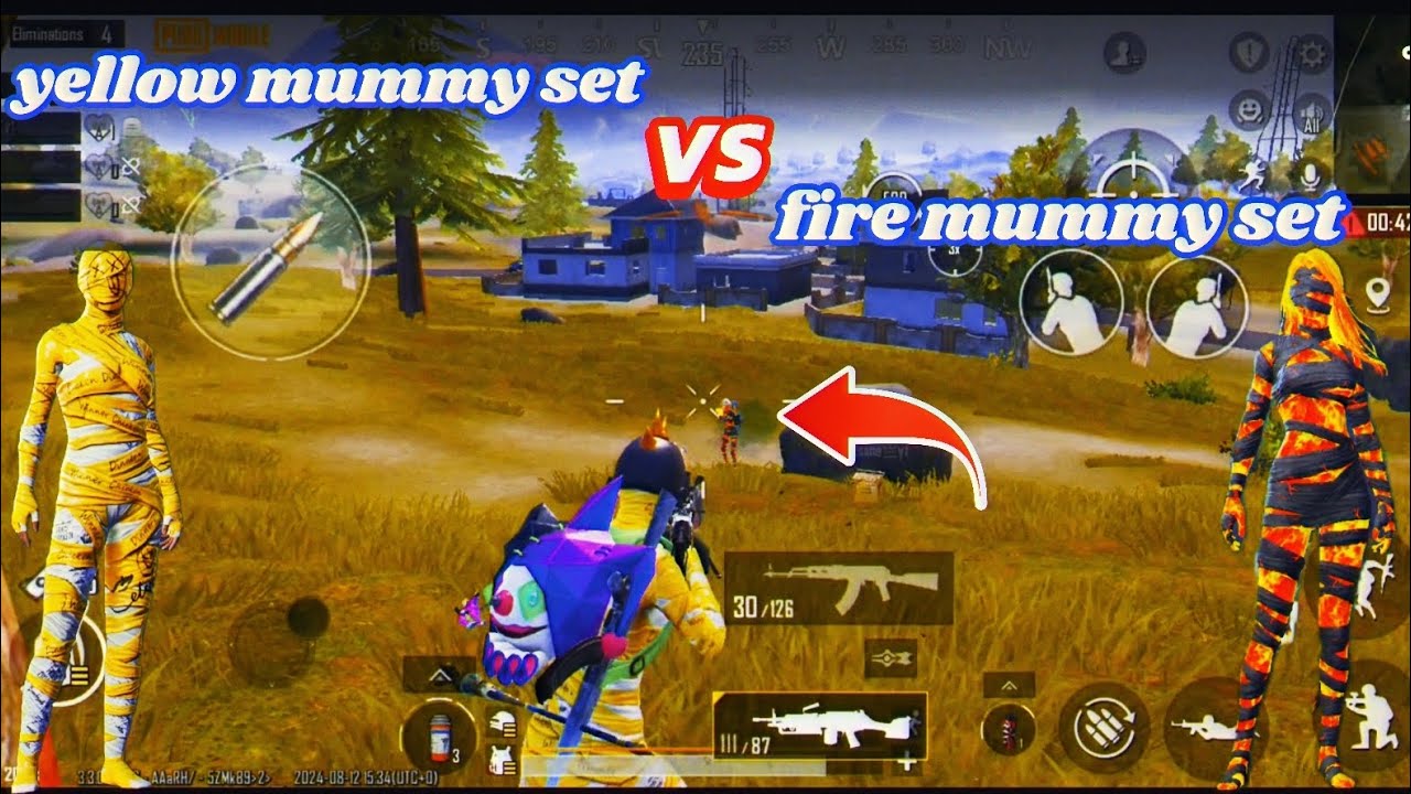 yellow mummy set VS new fire mummy set 😈 - YouTube