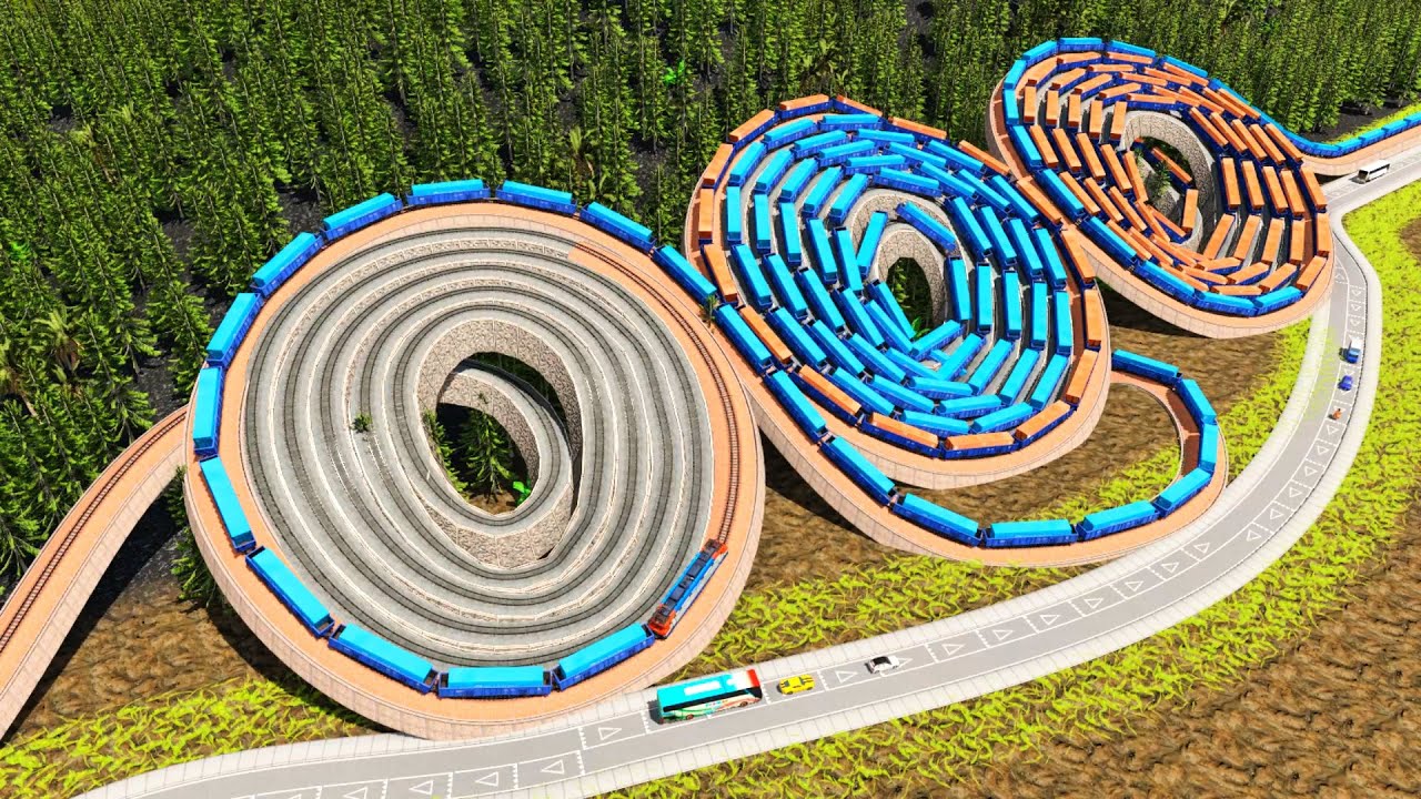 Extreme & Thrilling Three Spiral Slanted Railway Track🚇Most Dangerous ...