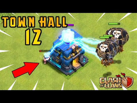 NEW TOWN HALL 12 VS ALL TROOPS! MAX TH12 IS A EXPLOSIVE WEAPON GIGA ...