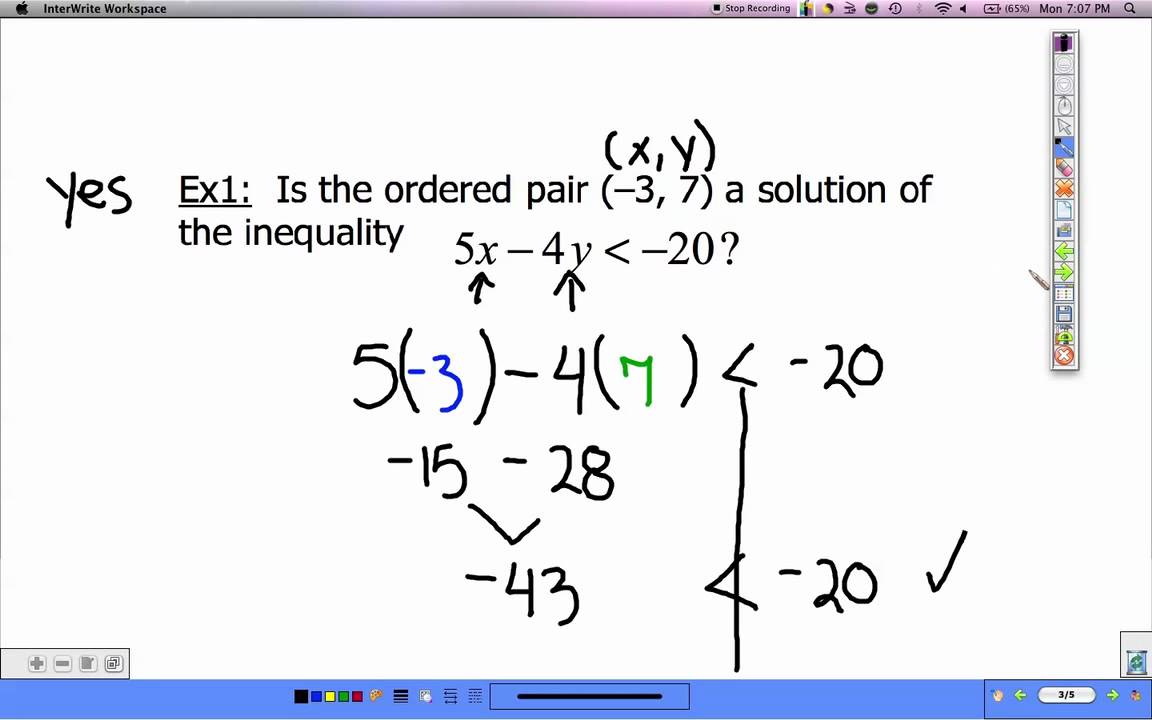 linear inequalities (checking solutions) - YouTube