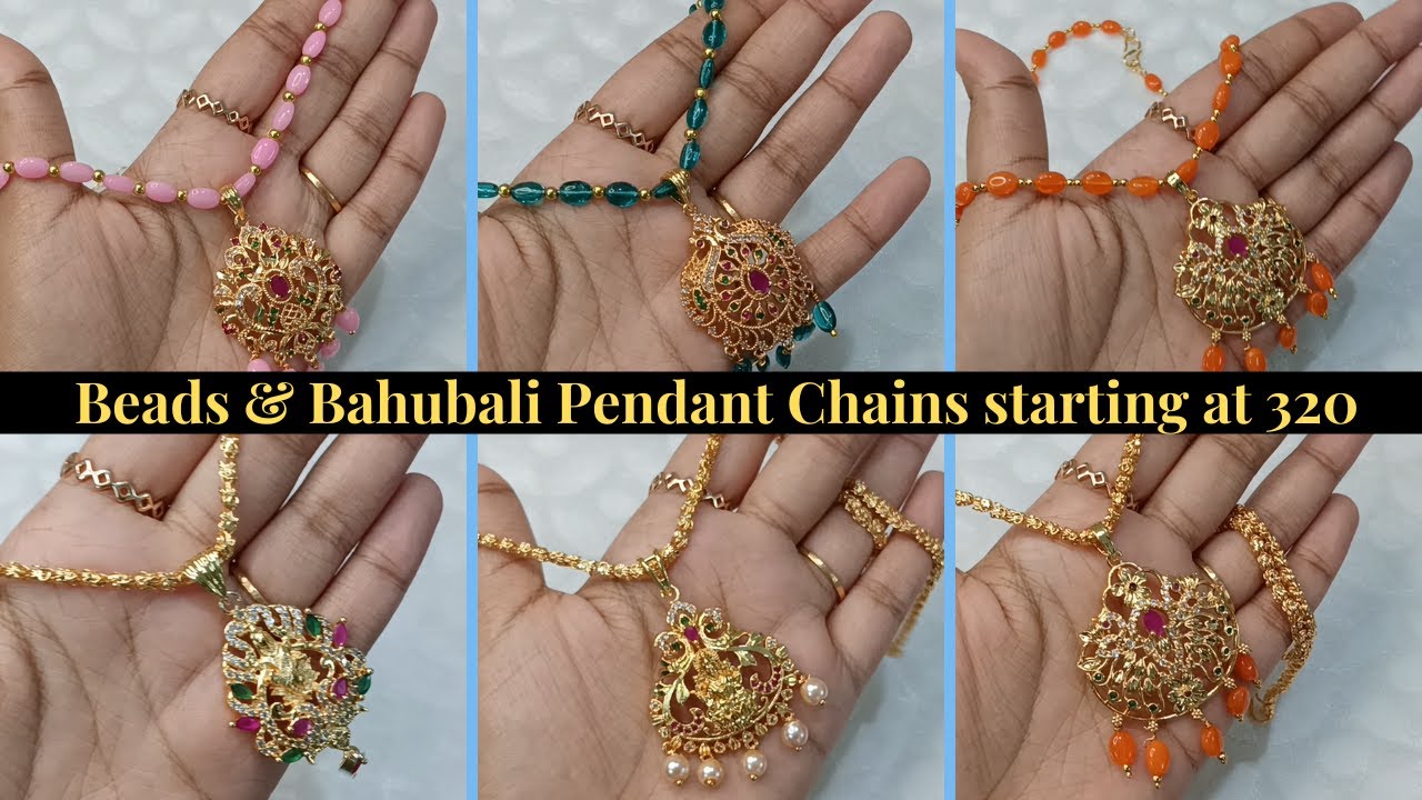 Bead and Bahubali Pendant Chains | Trendy Colours, Lakshmi Devi ...