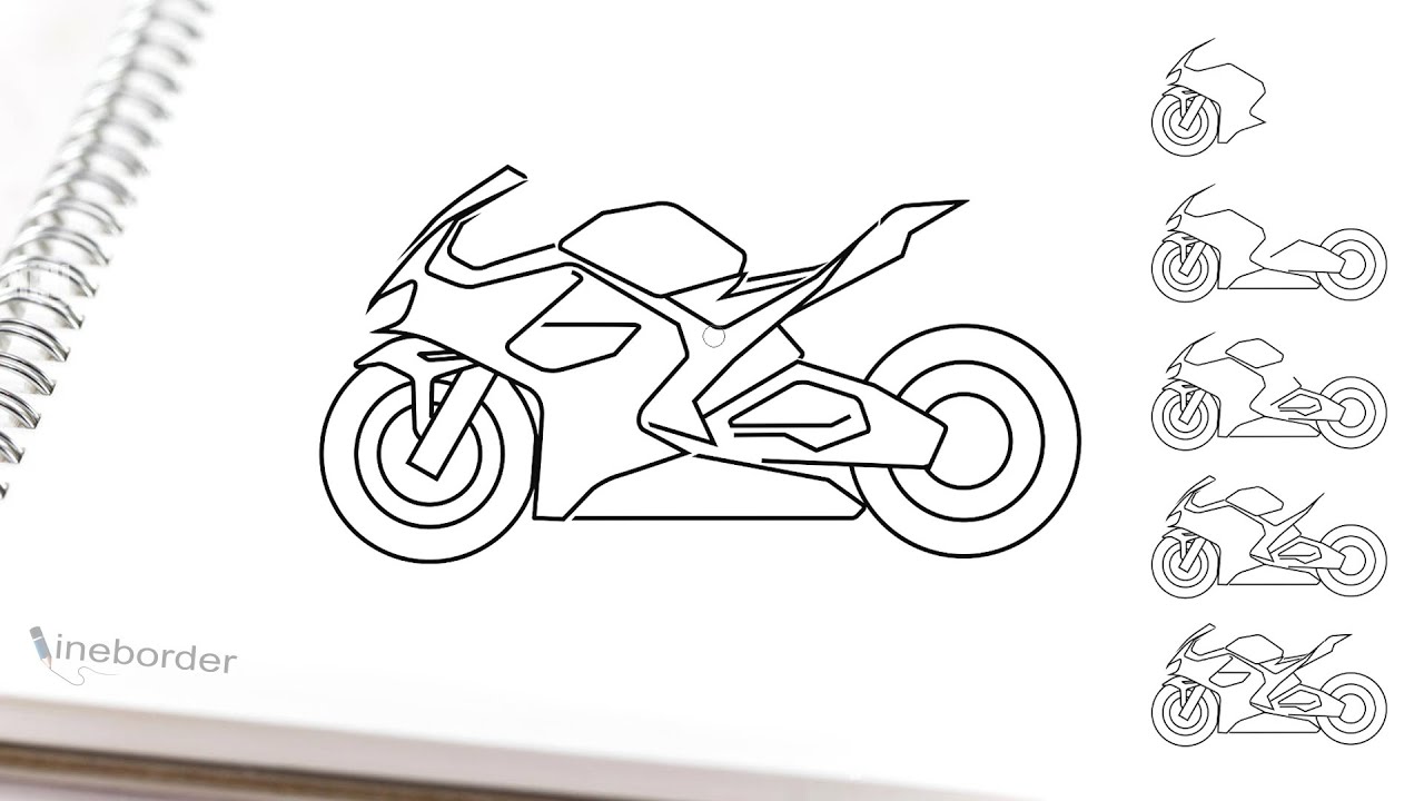 Cara menggambar motor ninja sederhana untuk anak-anak - YouTube