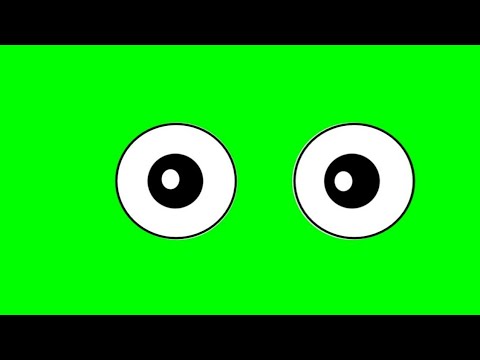 Cartoon round eyes green screen | Green screen eyes video | - YouTube