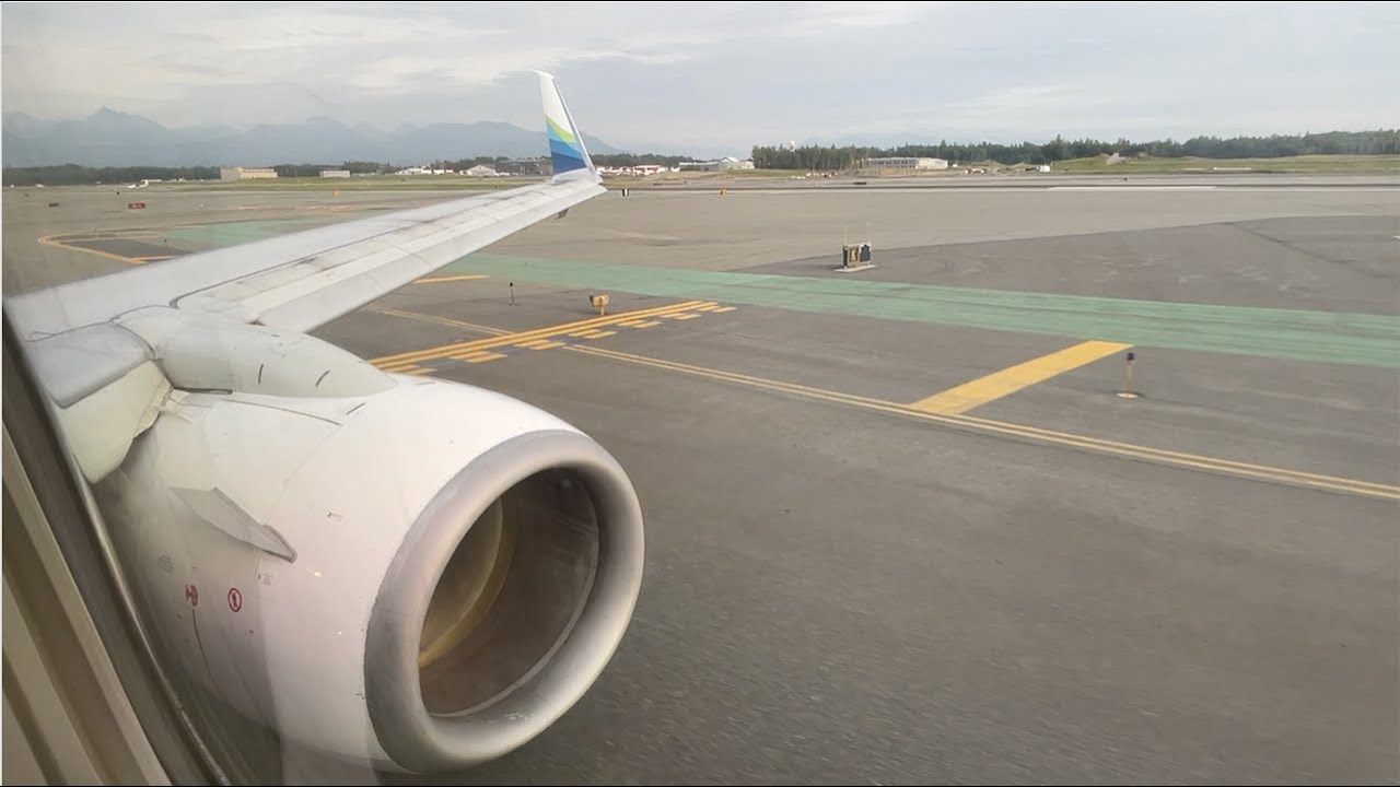 Alaska Airlines Boeing 737-900 (Winglets) Takeoff from Ted Stevens ...