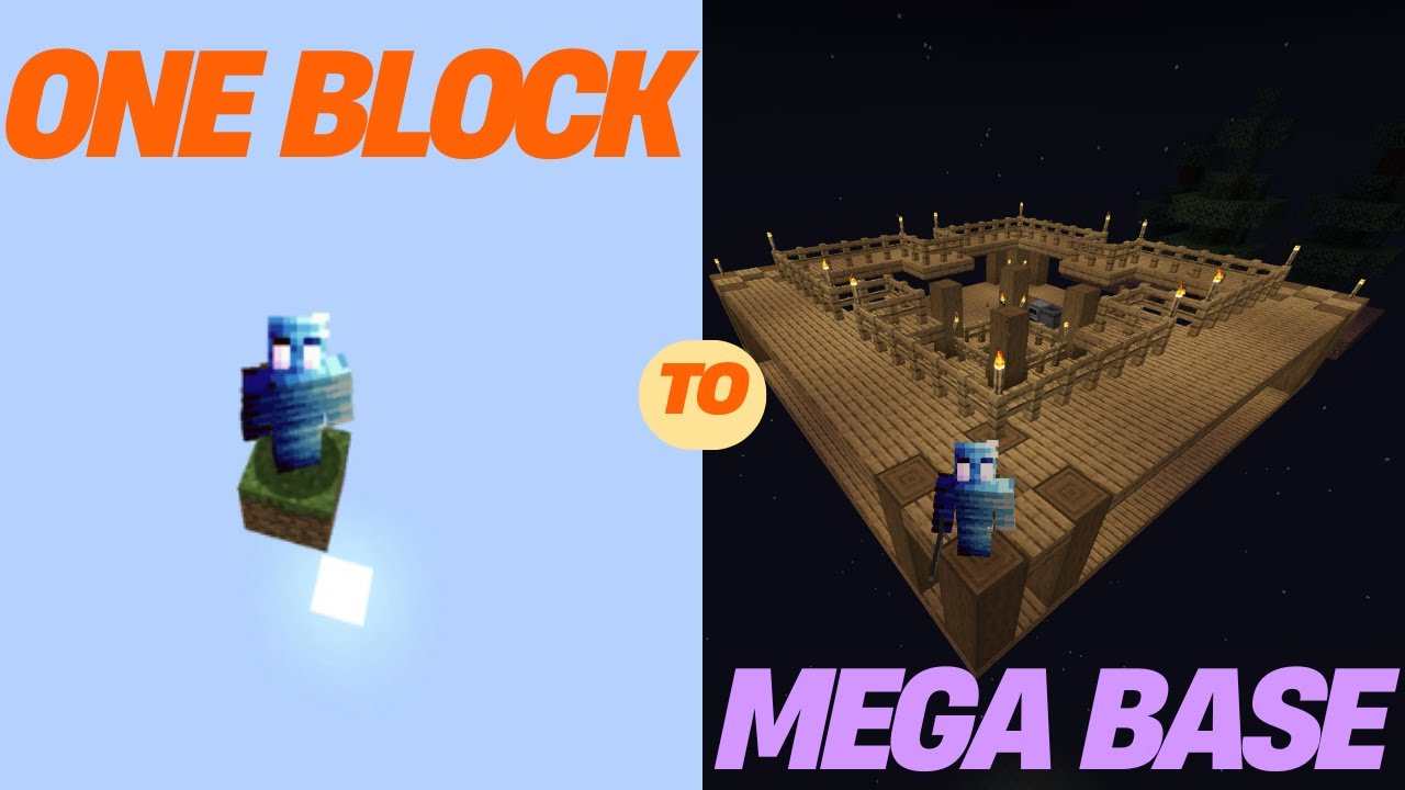 🌍Building an EPIC Base from a Single Minecraft Block! - YouTube