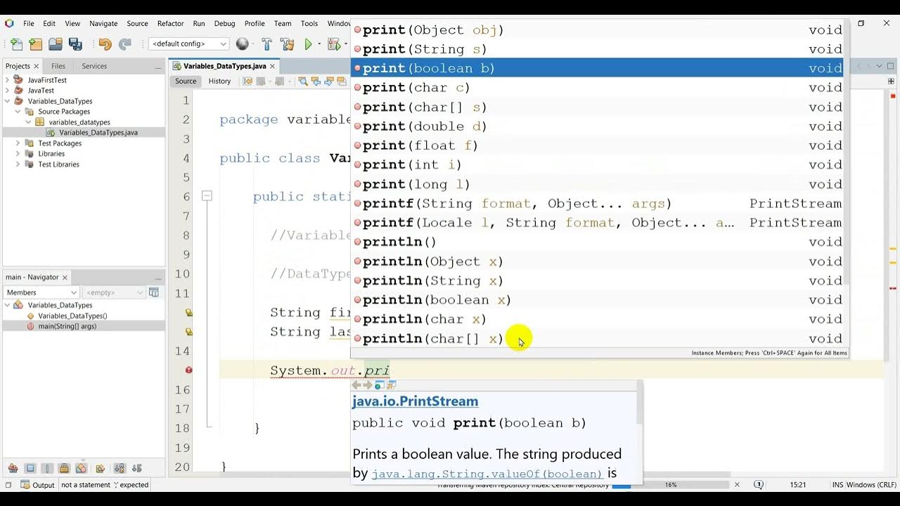 Chapter 2 Part 1 Variables and Datatypes in Java - YouTube