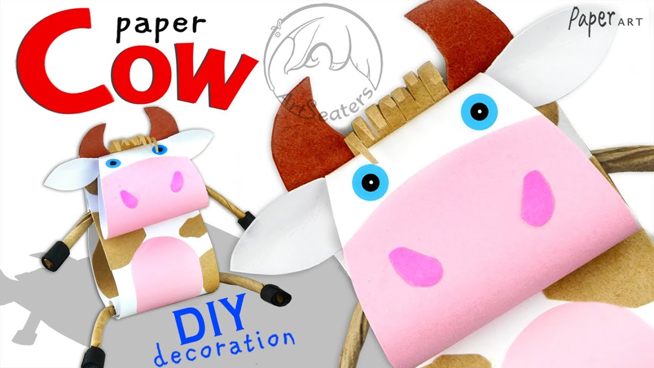 How To Make A Paper COW | Easy Simple DIY Cow Paper - YouTube