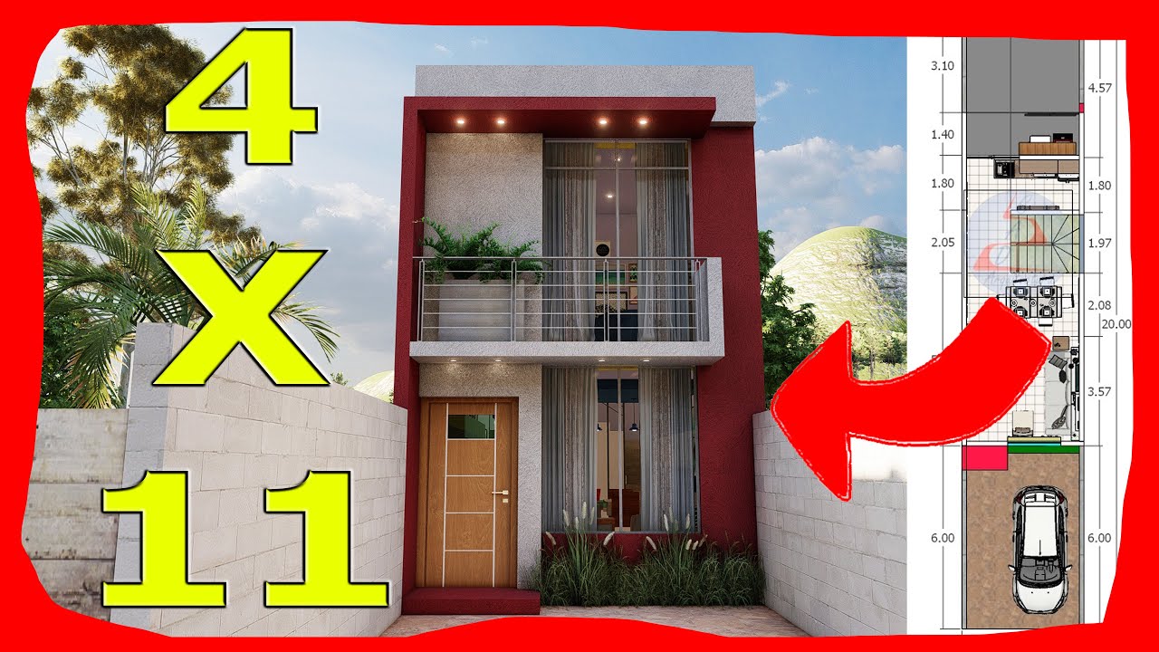 Casa pequeña de 4x11 DOS Plantas con 2 RECAMARAS Fachadas de Casas ...
