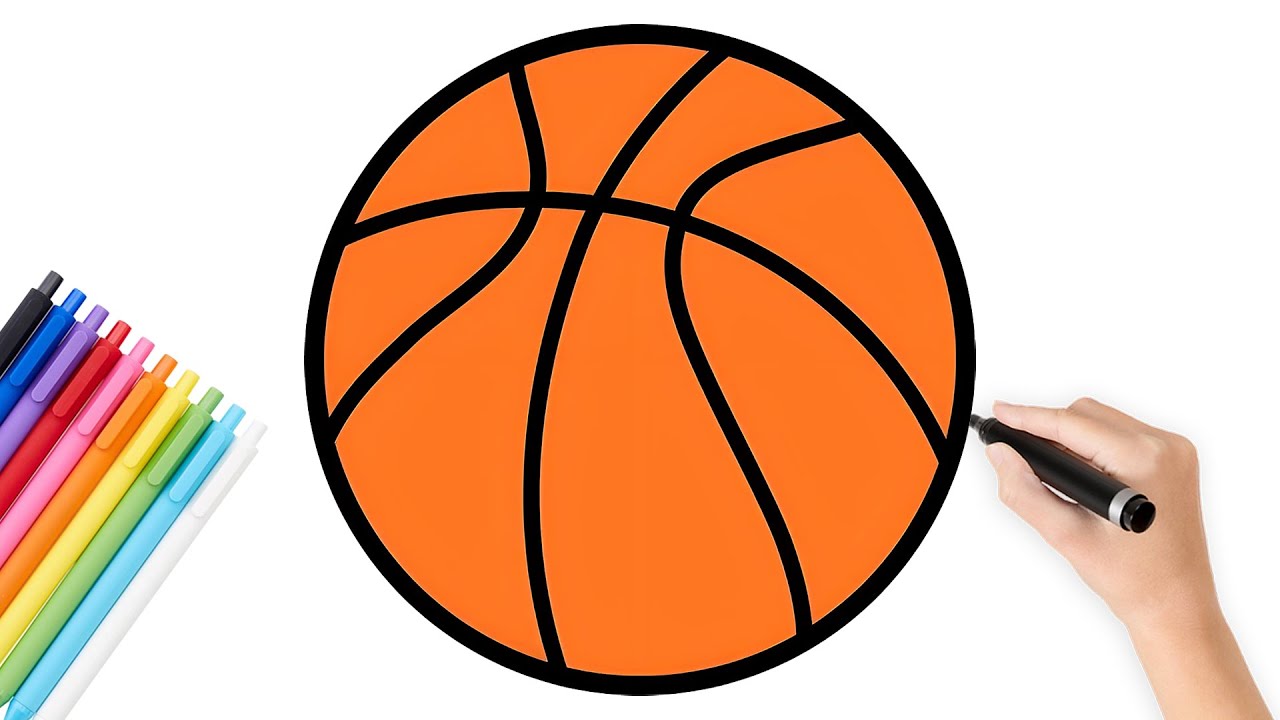 Easy Basketball Drawing for Kids | Fun Step by Step Art Tutorial - YouTube