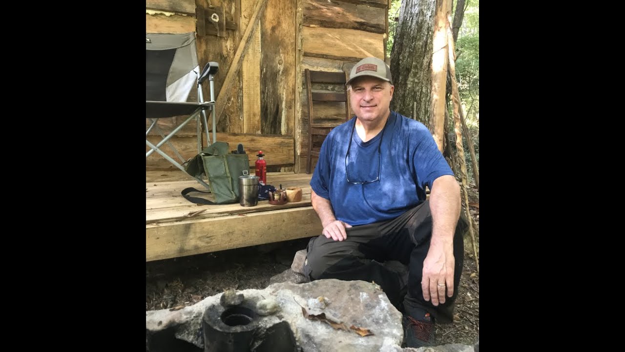 Alabama Outdoorsman having Camp Coffee @ off grid creek Cabin with ...