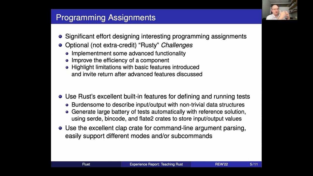 RustEdu Workshop 2022 - Teaching Rust + Programming Assignments - YouTube