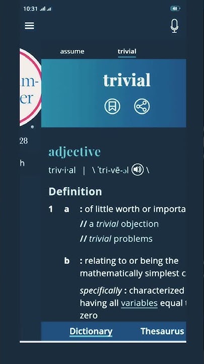 Trivial word meaning synonym, antonym and Origin - YouTube