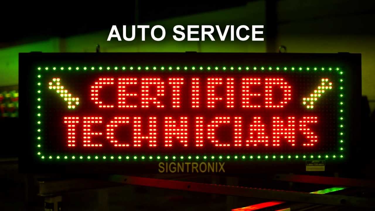 Signtronix LED Sign with Automotive Messages - YouTube