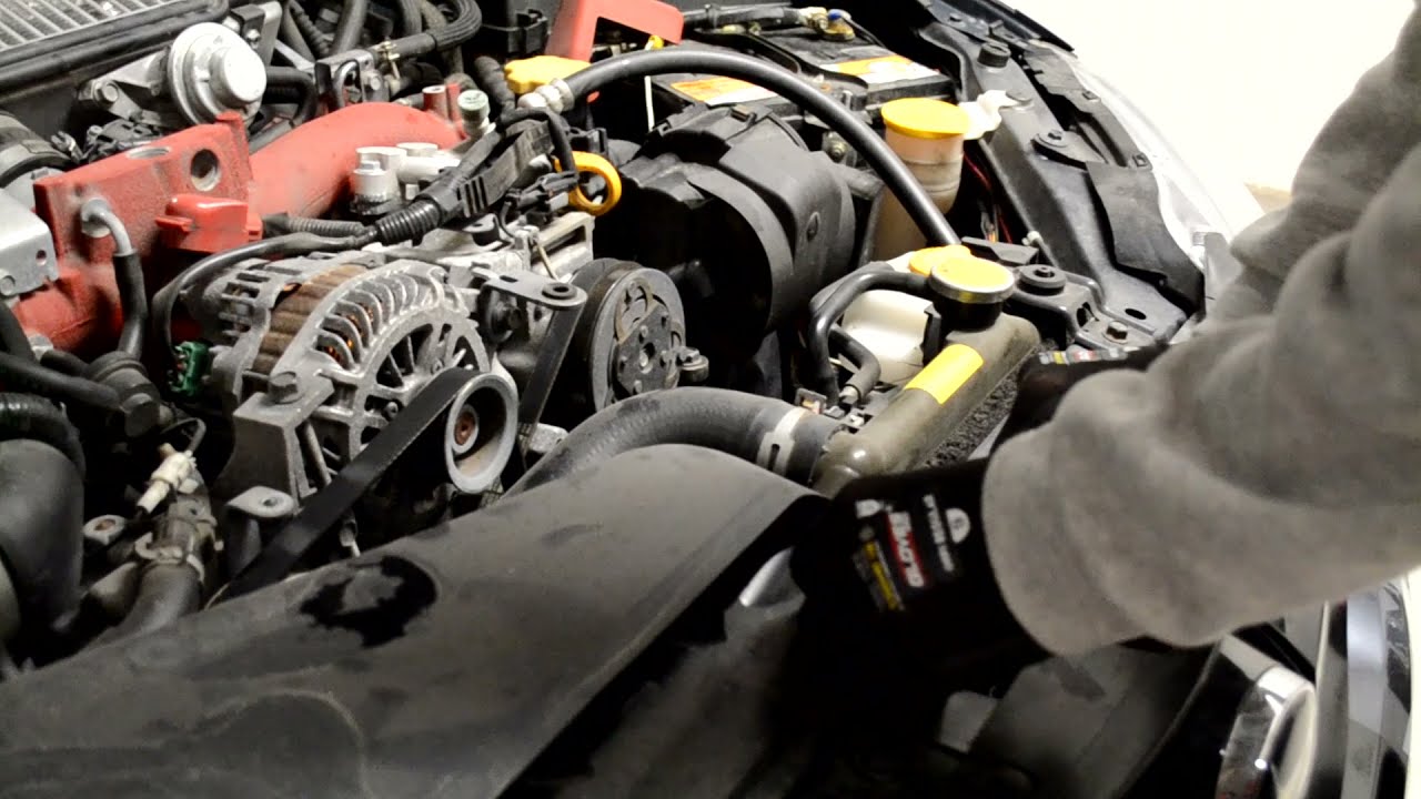 Subaru WRX STI Drive and AC belt replacement 08+ - YouTube