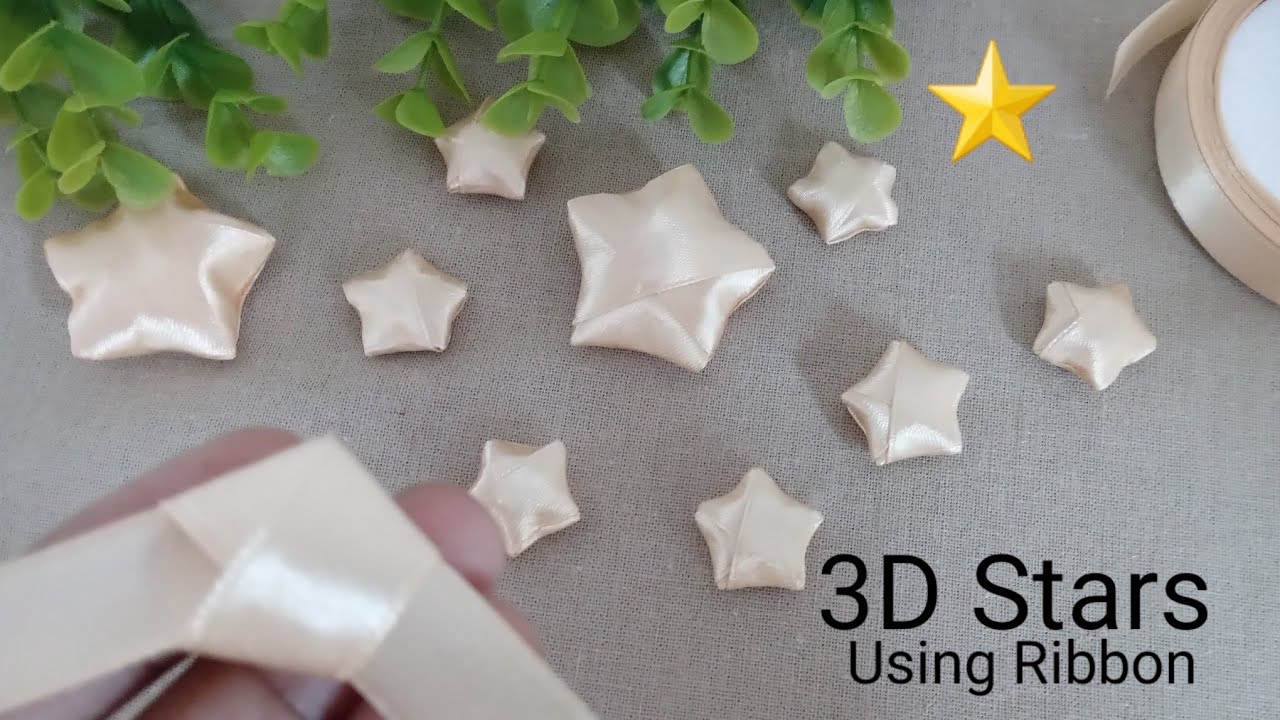 DIY Amazing Easy Satin Ribbon Star 🌟- Ribbon Embroidery Tricks - Ribbon ...