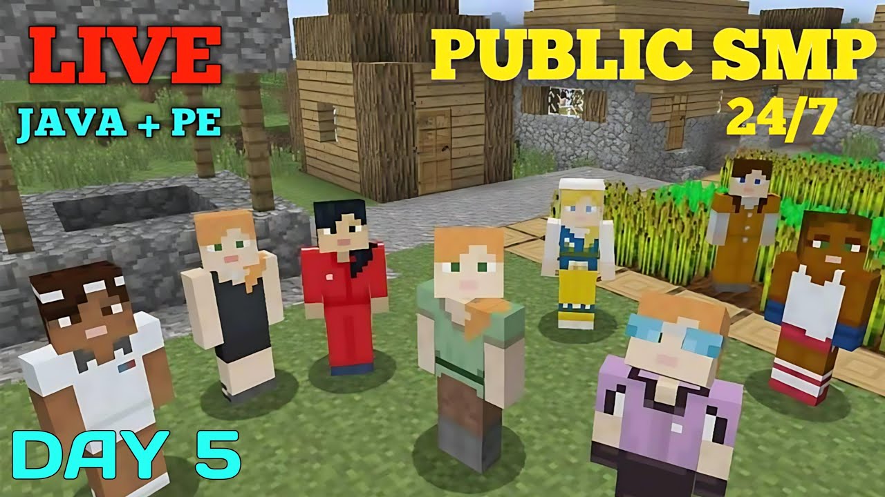 Minecraft public smp live !java and pocket smp ! - YouTube