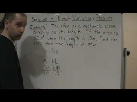 College Algebra Solving a Direct Variation Problem Example - YouTube