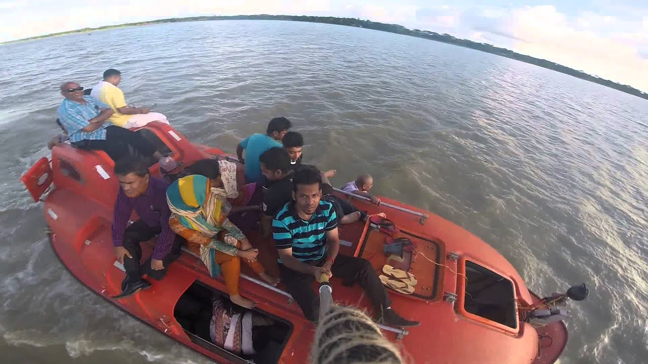Lifeboat Ride in river, Jhalakati, Bangladesh. - YouTube