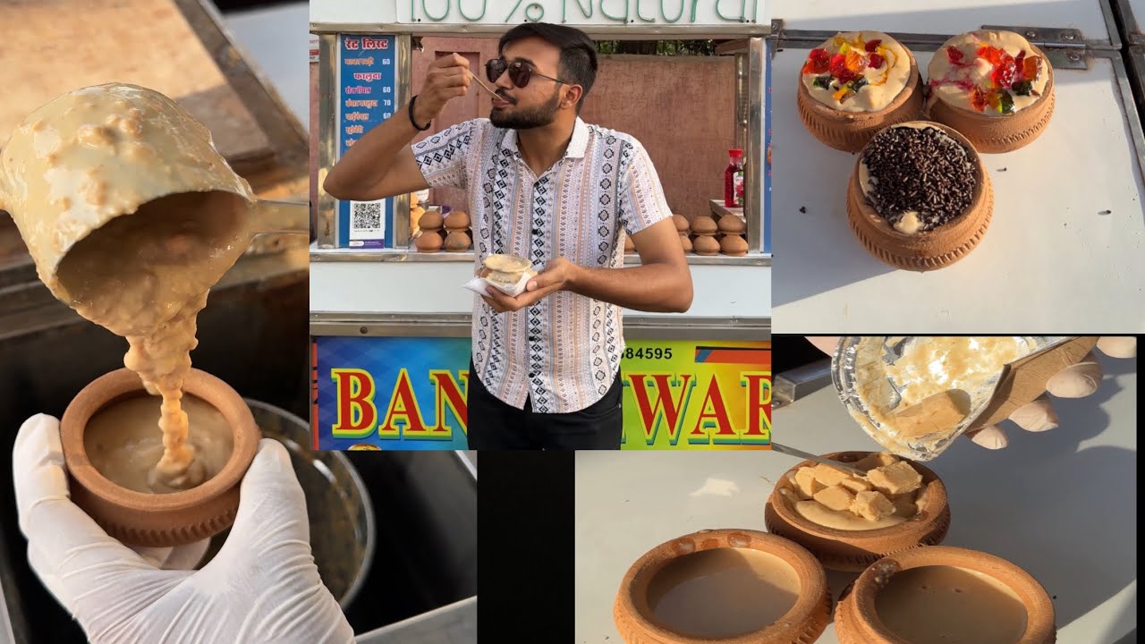 Thandi Gadi Kesariya Matka Kulfi Rabdi making | Street Food India ...