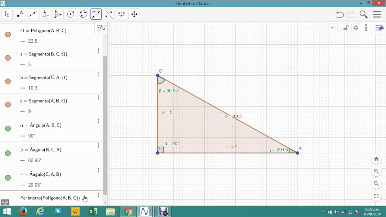 TRIÁNGULO RECTÁNGULO CON GeoGebra - YouTube