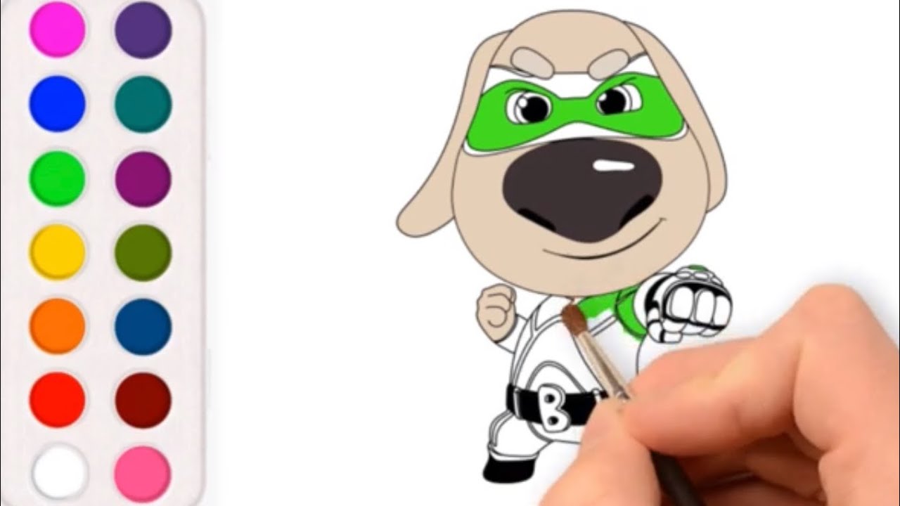 How to draw and color Talking Tom Hero Dash - Ben #TomRun#Ben # ...